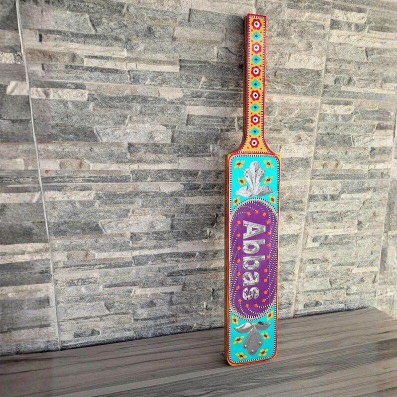 Personalized Truck Art Cricket Bat | Handmade Pakistani Decor - Etsy