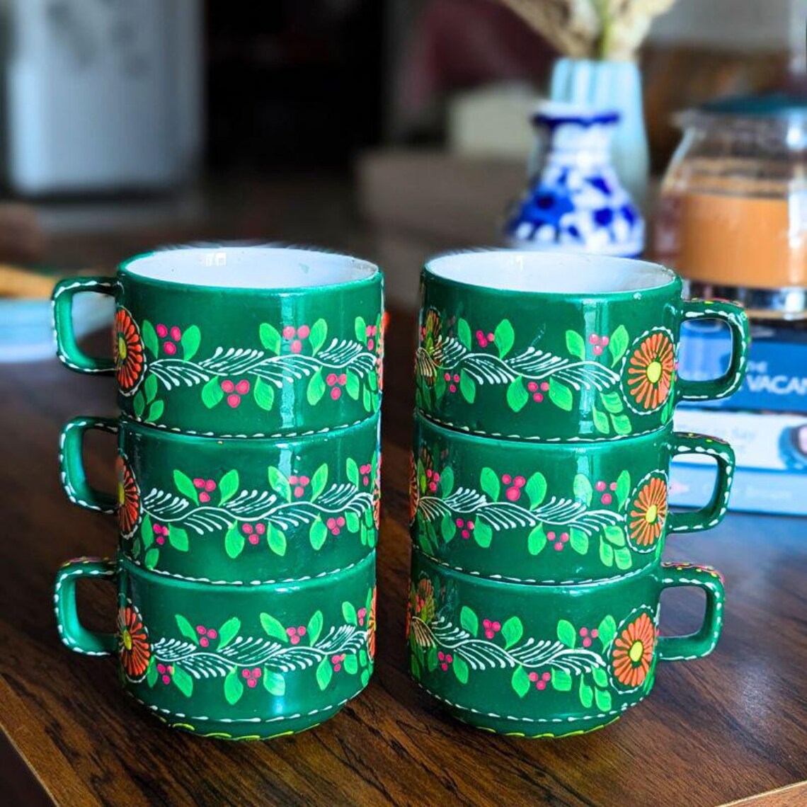 Hand Painted Mandala Tea Cup Set: Pakistani Truck Art Ceramic Cups ...