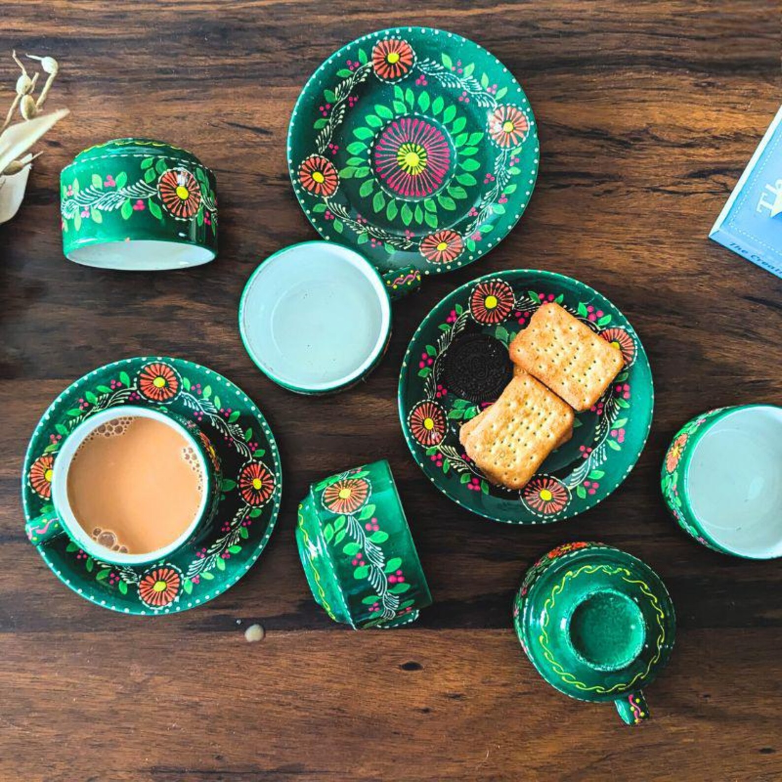 Hand Painted Mandala Tea Cup Set: Pakistani Truck Art Ceramic Cups ...