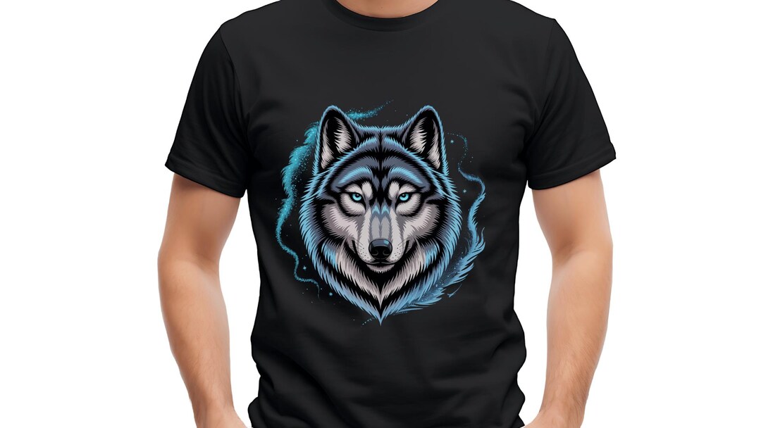 Blue Wolf T-shirt • Tribal Wolf Graphic Tee • Spirit Animal Shirt ...