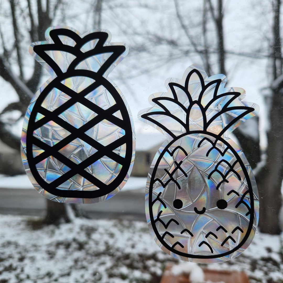 Pineapple Suncatcher, Reusable Static Cling Window Decoration ...