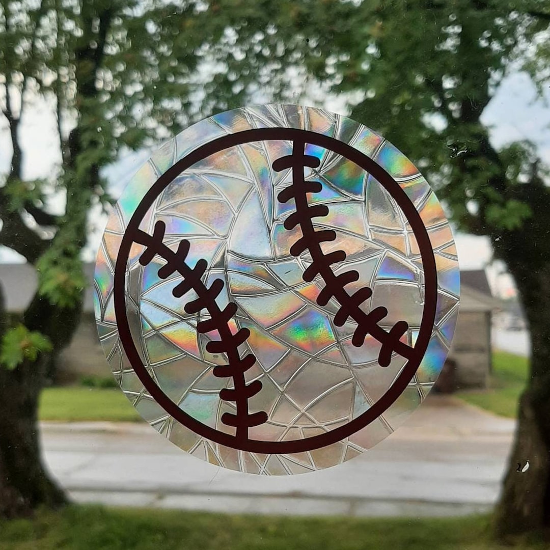 Baseball Suncatcher, Reusable Static Cling Window Decoration ...