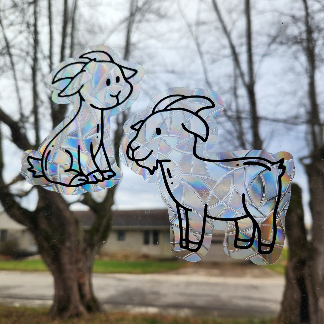 Baby Goat Suncatcher, Reusable Static Cling Window Decoration ...