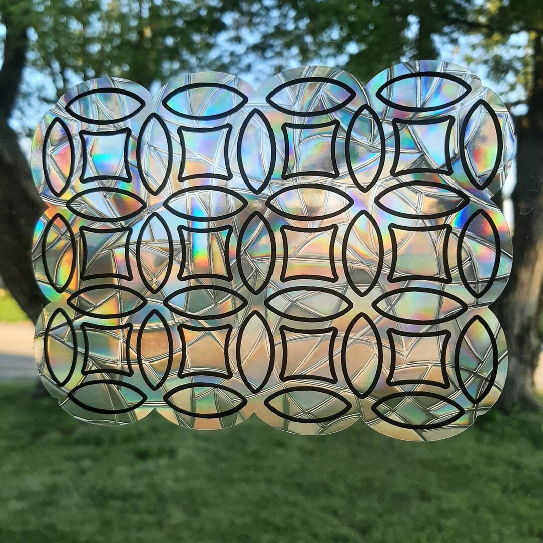 Cathedral Window Quilt Block Suncatcher, Reusable Static Cling Window ...