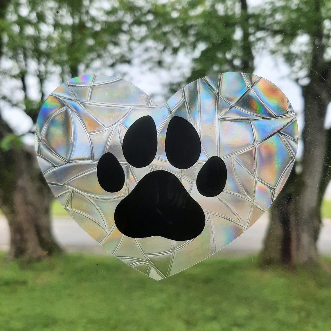 Heart Dog Paw Window Cling Reusable Vinyl Window Decoration - Etsy