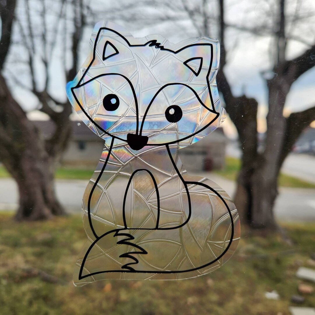Curious Fox Suncatcher, Reusable Static Cling Window Decoration ...