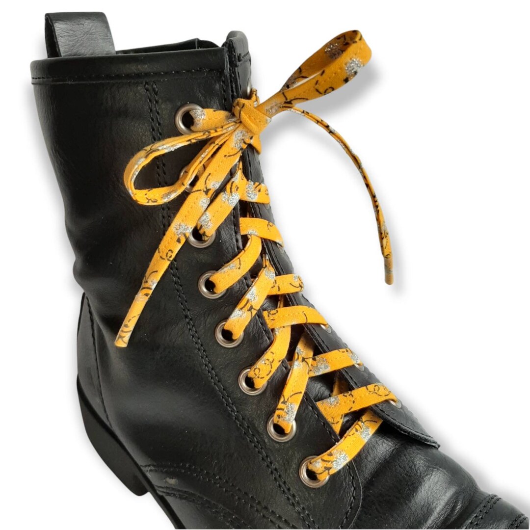 Bumble Bee Shoelaces, Yellow Shoestrings W/sparkles, Walking Shoes ...