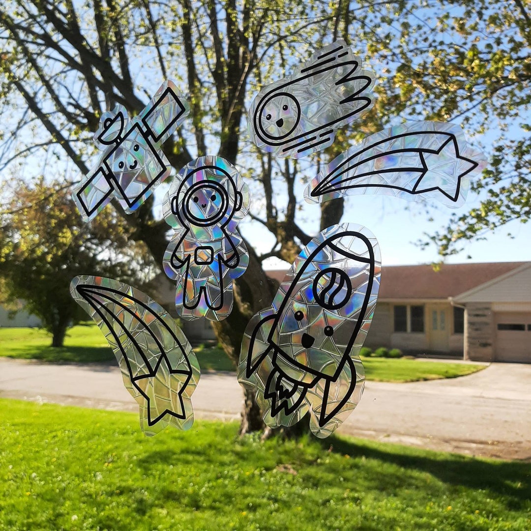 Outer Space Suncatcher Set, Reusable Static Cling Window Decoration ...