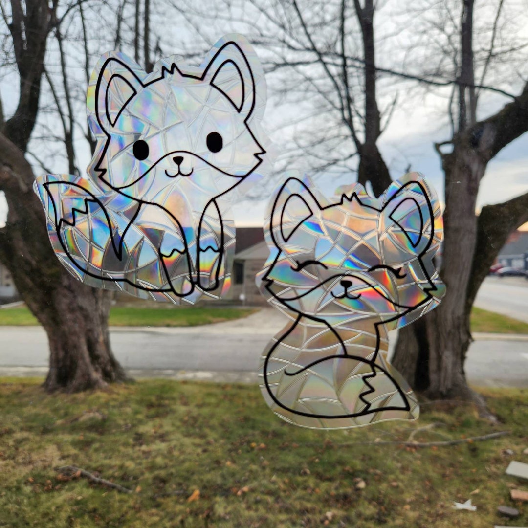 Fox Suncatcher, Reusable Static Cling Window Decoration, Translucent ...