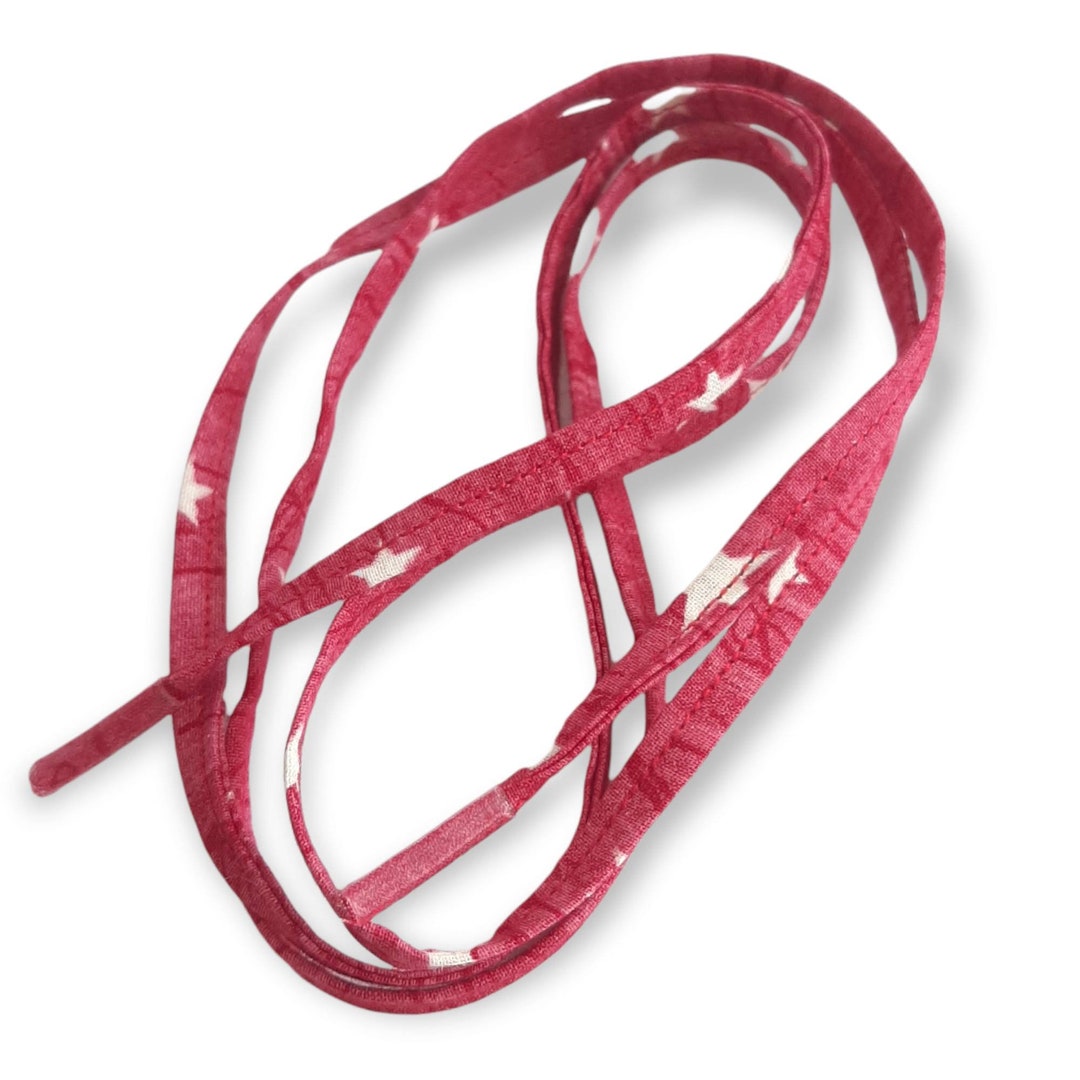 Red With Stars Shoelaces, Handmade Sneaker Shoe Boot Footwear Accessory ...