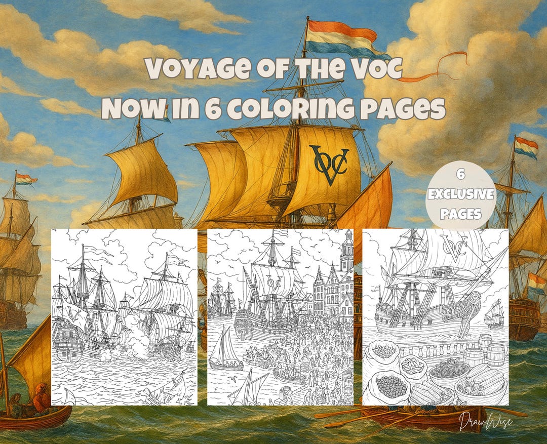 VOC Ship Coloring Pages – 6 Printable Dutch Historic Sailing Ships ...
