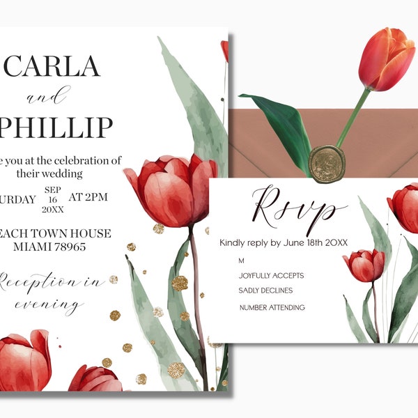 Tulip Invitation - Etsy