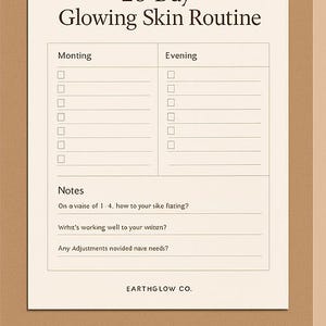 28-day Glowing Skin Routine Printable | Skincare Planner | Natural Beauty Self-care Tracker ...