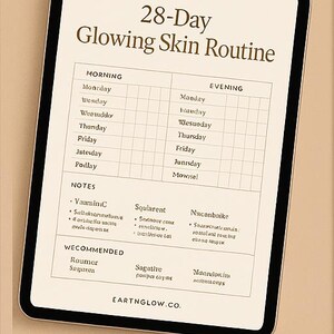 28-day Glowing Skin Routine Printable | Skincare Planner | Natural Beauty Self-care Tracker ...