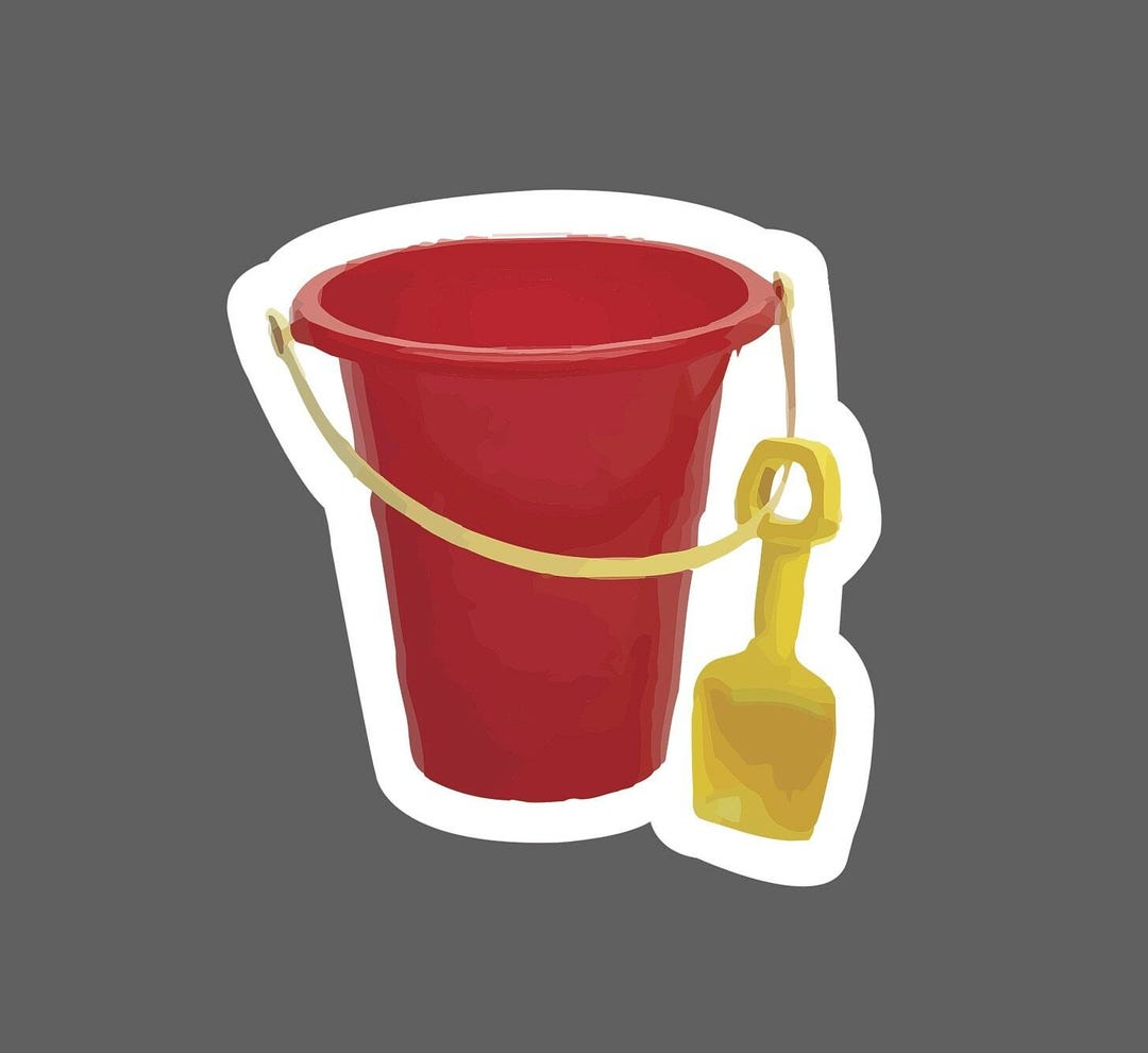 Sand Bucket Sticker Shovel =travel Beach Ocean Gift NEW - Etsy