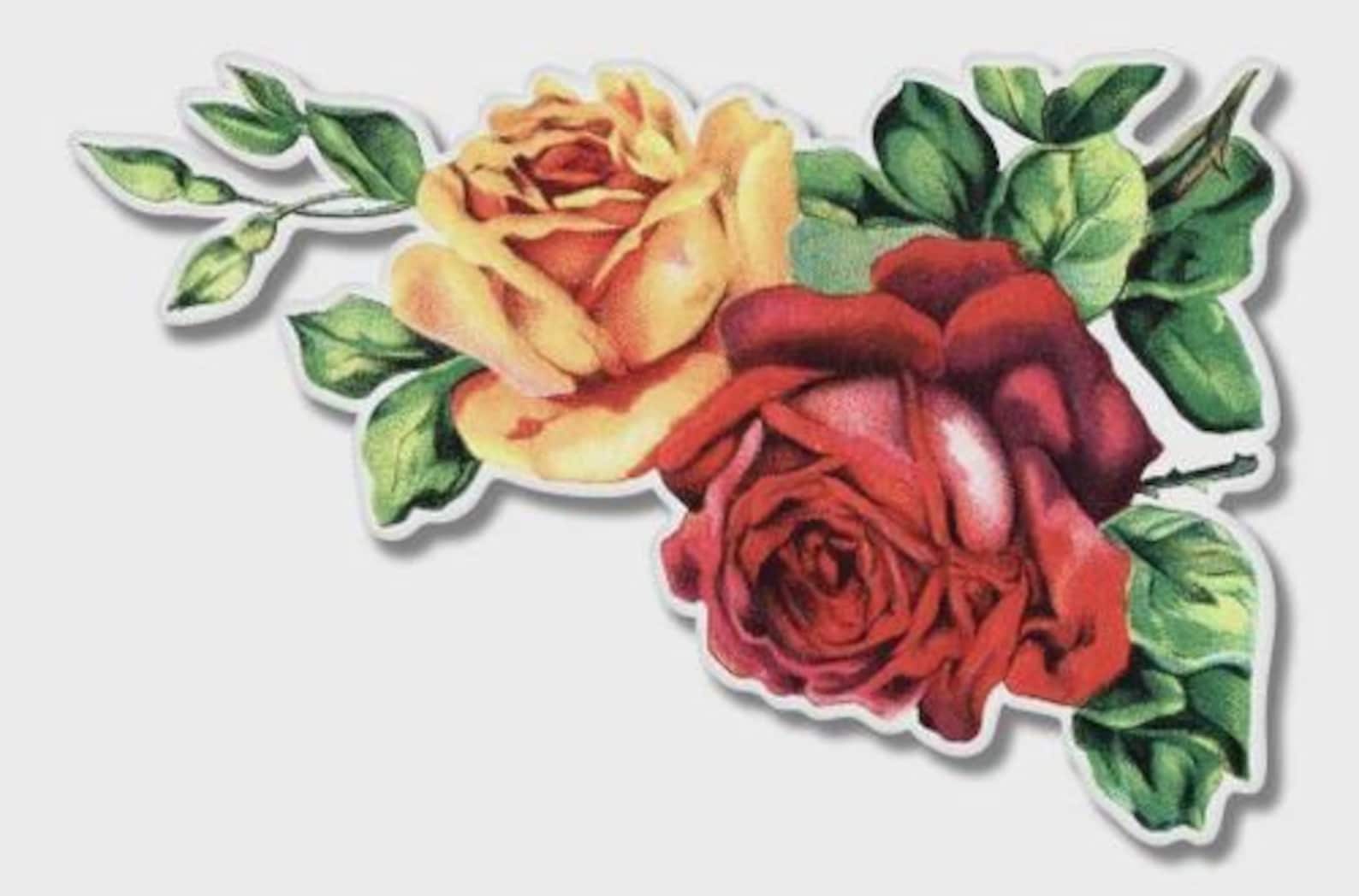 Roses Vintage Car Laptop Phone Vinyl Sticker - Etsy