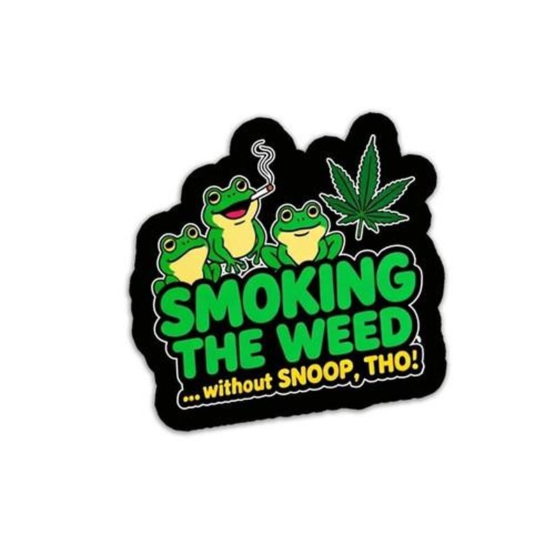 Funny Vinyl Frog Cannabis Decal: "smoking That Weed" Sticker - Etsy