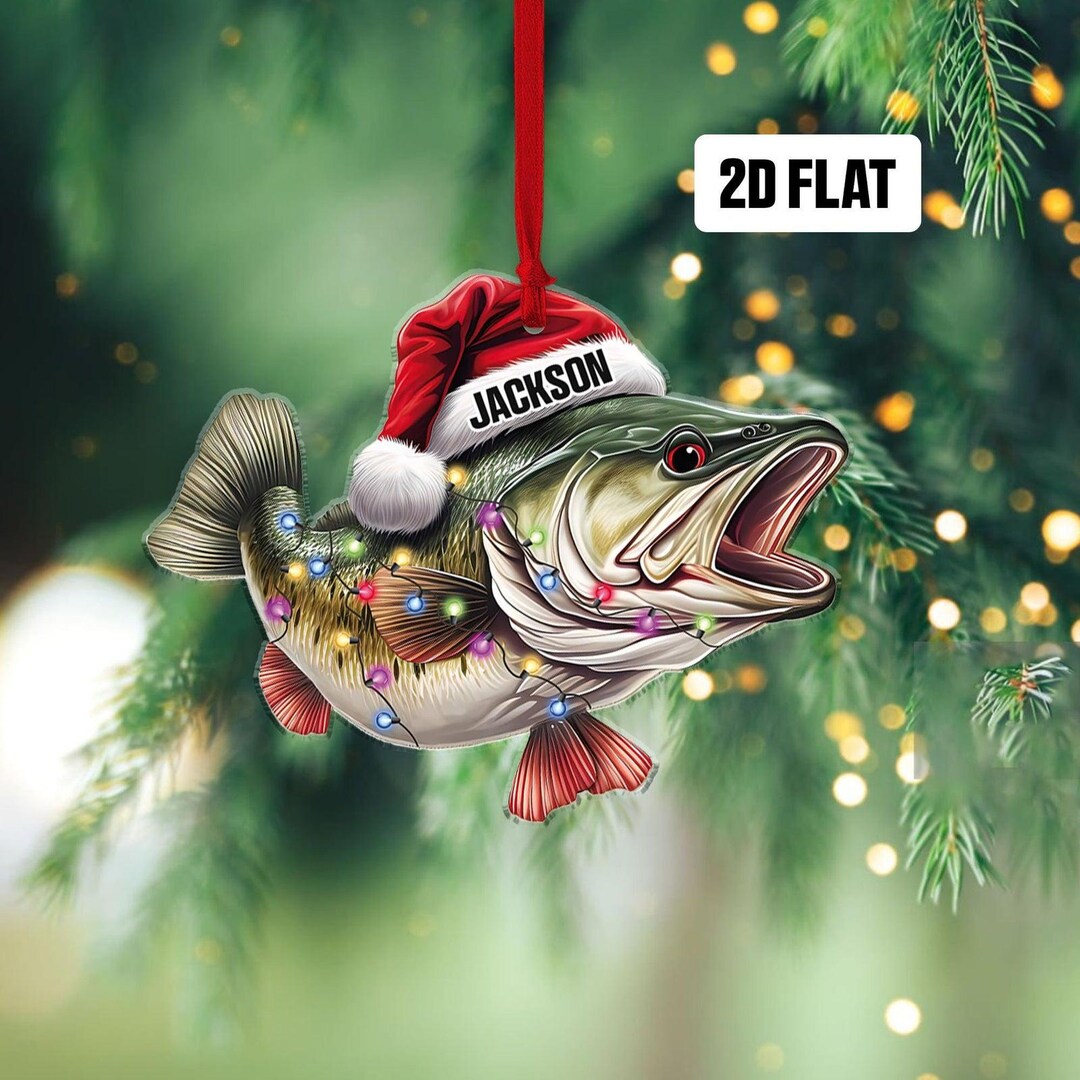 Bass Fish 2D Flat Ornament - Personalized Custom Shaped Acrylic ...