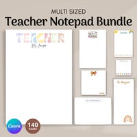 Personalized Teacher Notepad Digital Files, Notebook Paper & Books ...