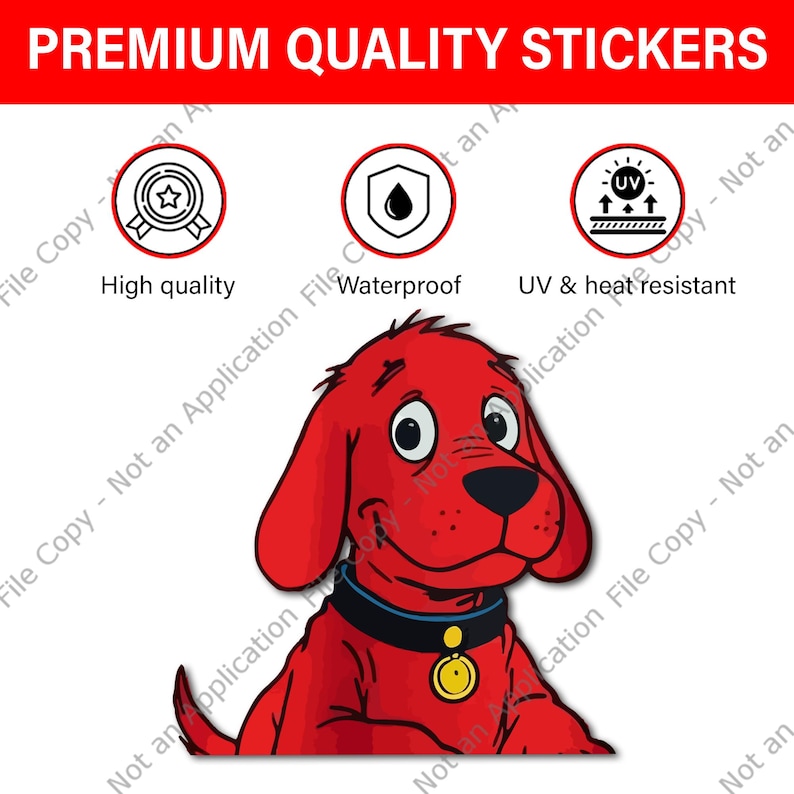 Clifford the Big Red Dog Peeker Peeking Car Window Decals - Bumper ...