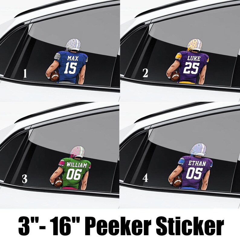 Custom Football Name Sticker, Personalized Name Number Football Player ...