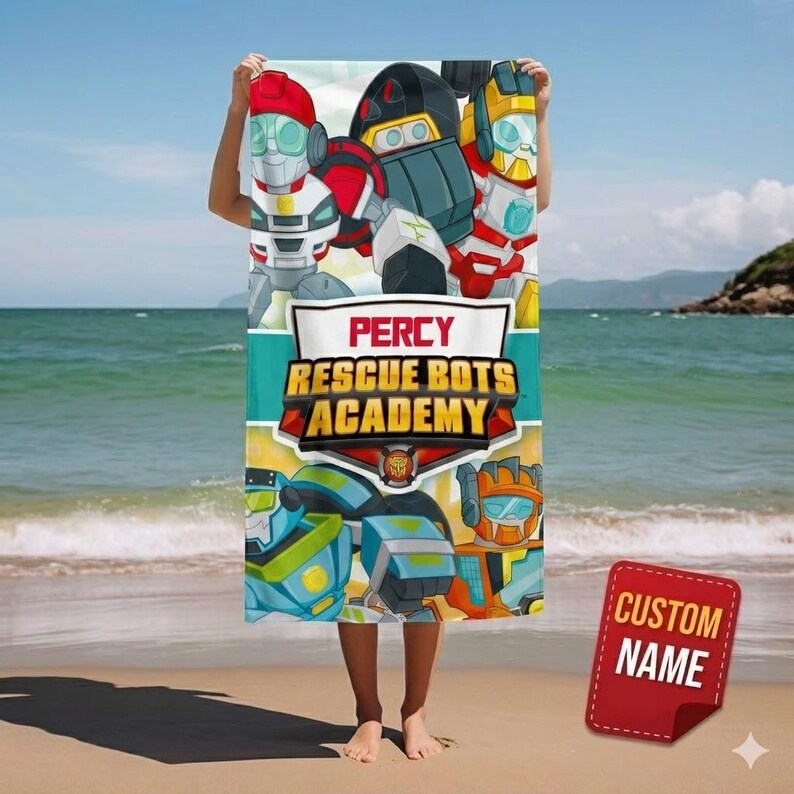 Transformers Beach Towel, Robot Cartoon Pool Towel, Summer Vacation ...