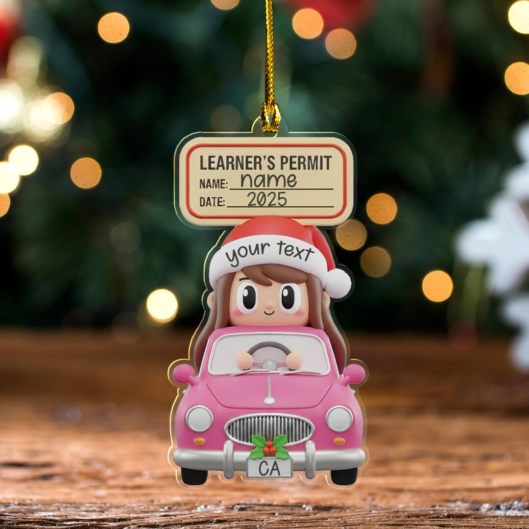Personalized New Driver Ornament, Learner’s Permit Christmas Ornament ...