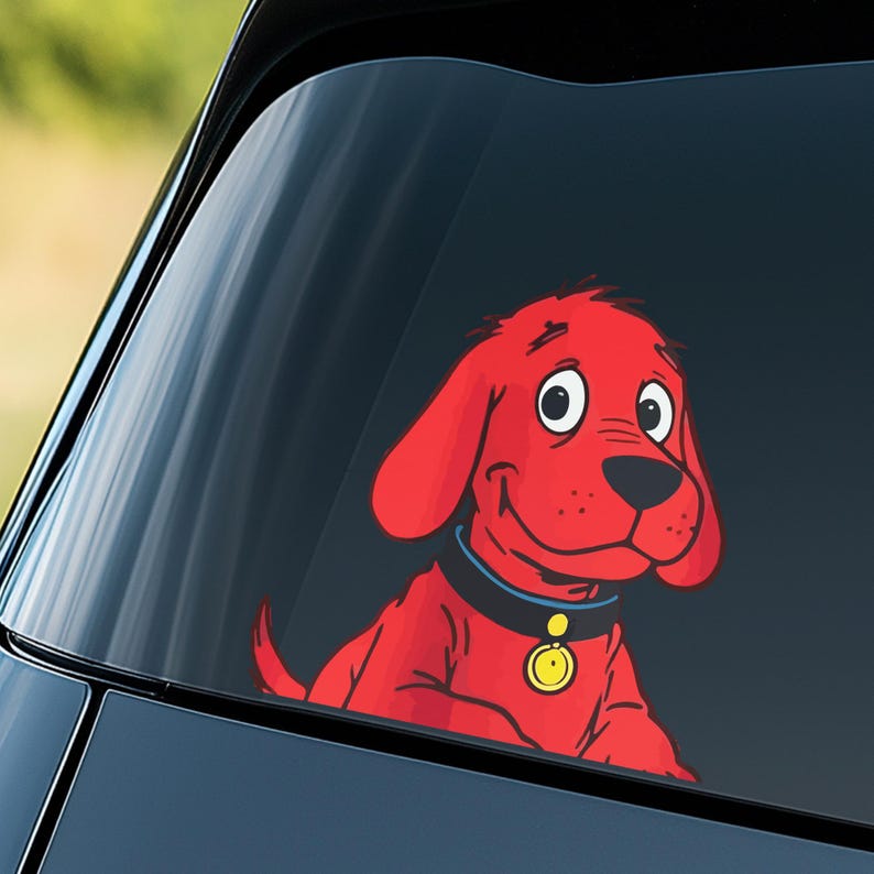 Clifford the Big Red Dog Peeker Peeking Car Window Decals - Bumper ...