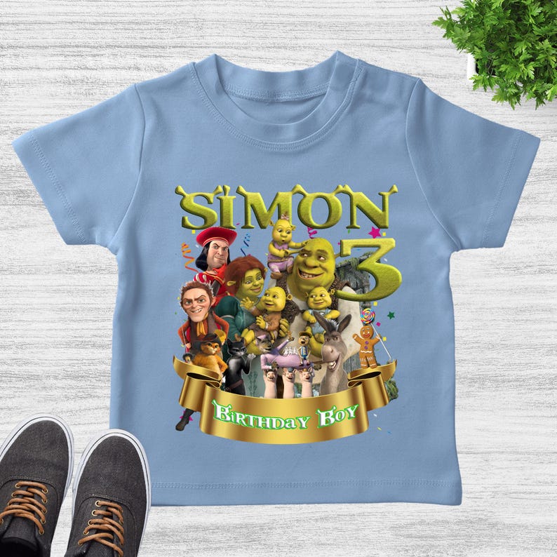 Shrek Birthday Family Matching Shirt, Green Ogre Cartoon Custom ...