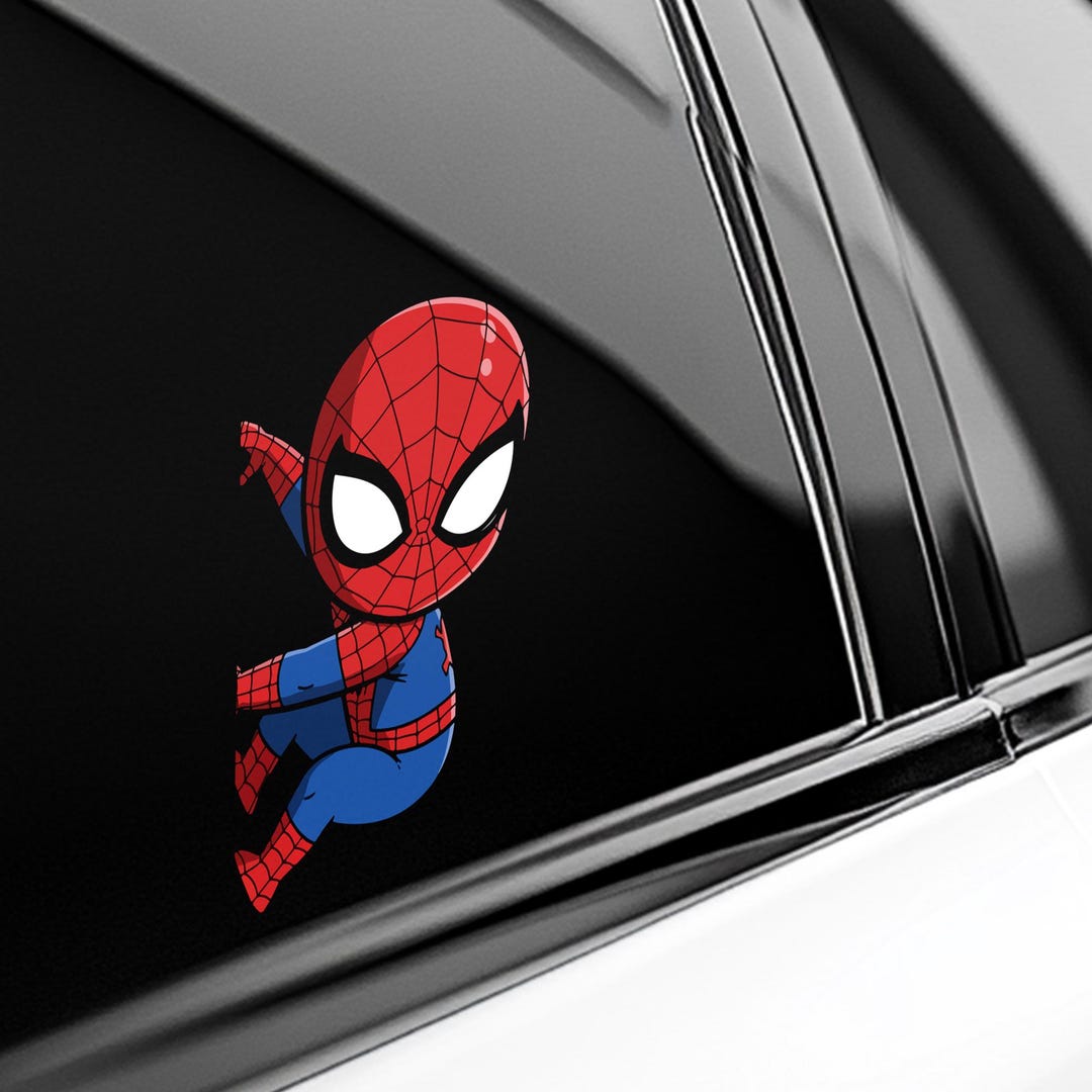 Chibi Spider-man Peekapoo Peeker Peeking Car Decals Peeker Sticker ...