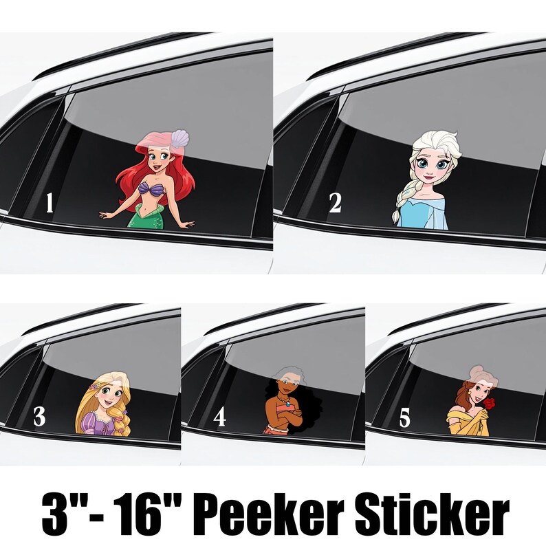Disney Princess Peeker Sticker – Cinderella, Belle & Ariel Peeking ...