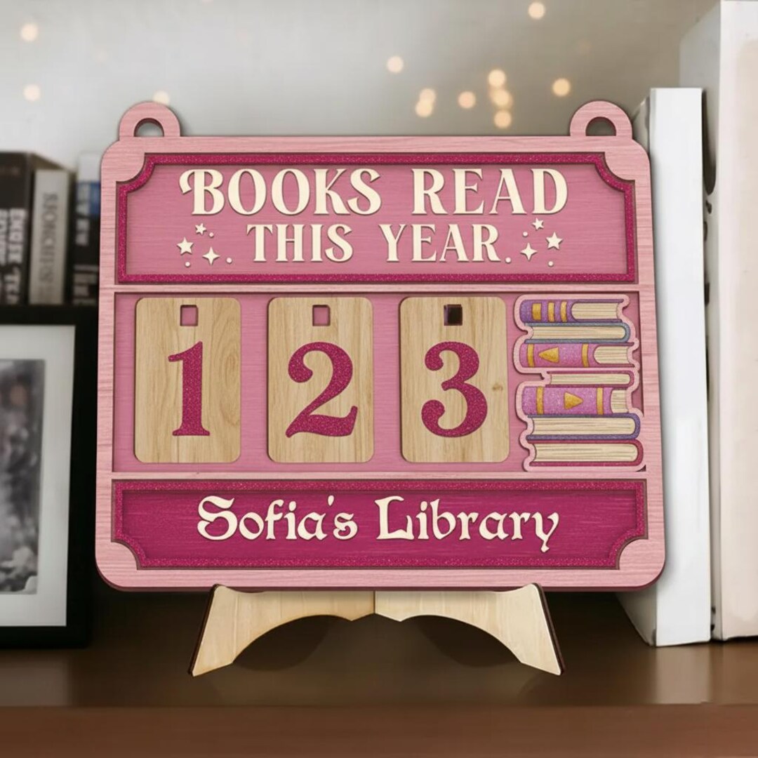 Vintage Book Tracker Sign, Personalized Reading Tracker, Library Decor ...