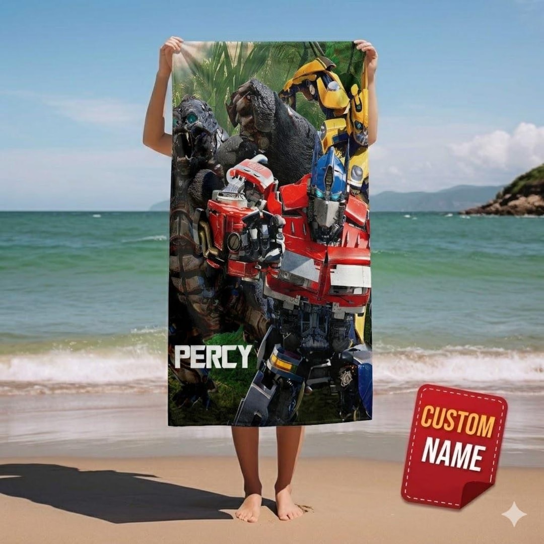 Transformers Beach Towel, Robot Cartoon Pool Towel, Summer Vacation ...
