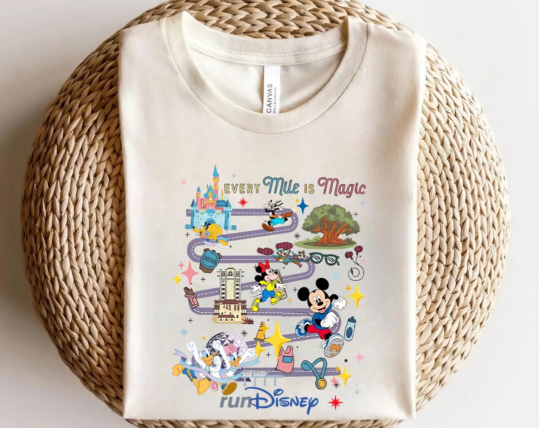 Run Disney Every Mile is Magic Shirt Disney Marathon Mickey N Friends ...