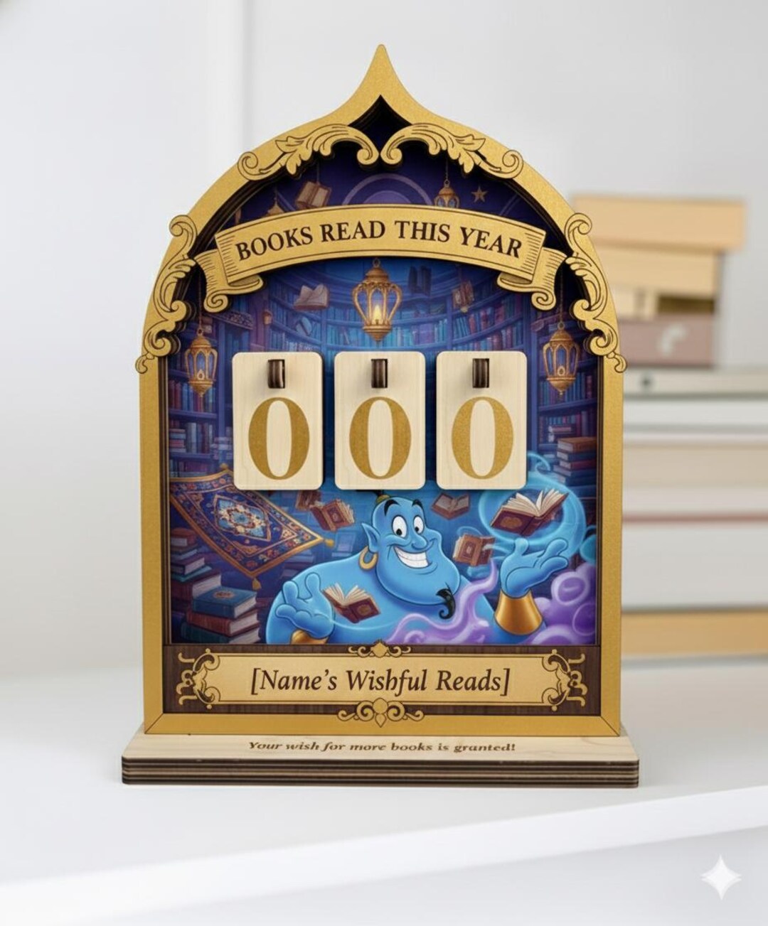 Genie Book Tracker Sign – Books Read This Year Display | Aladdin ...