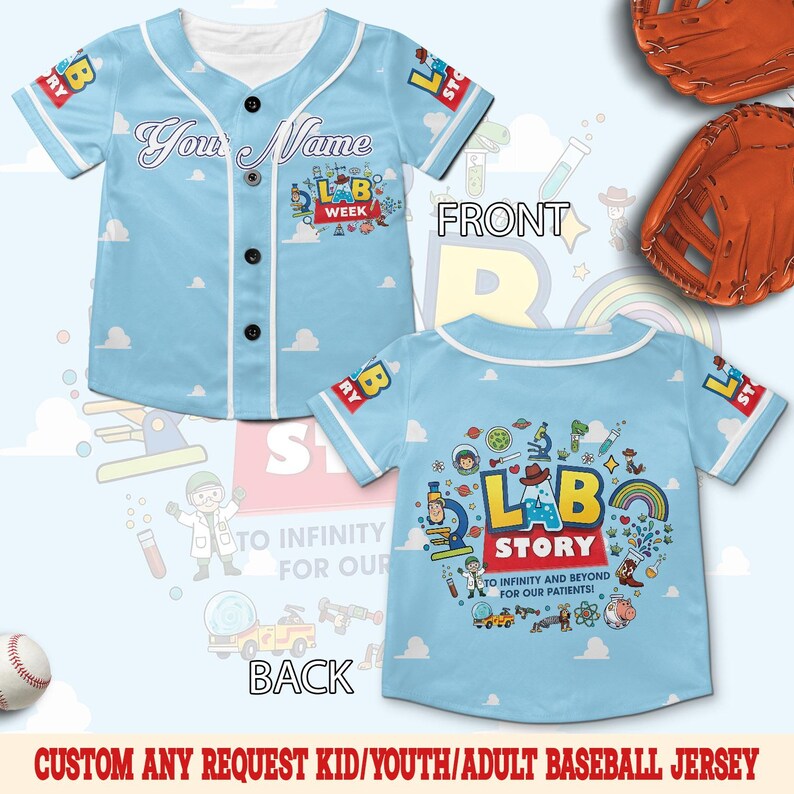 Lab Week 2026 Toy Story Jersey, Funny Lab Tech Baseball Jersey, Medical ...