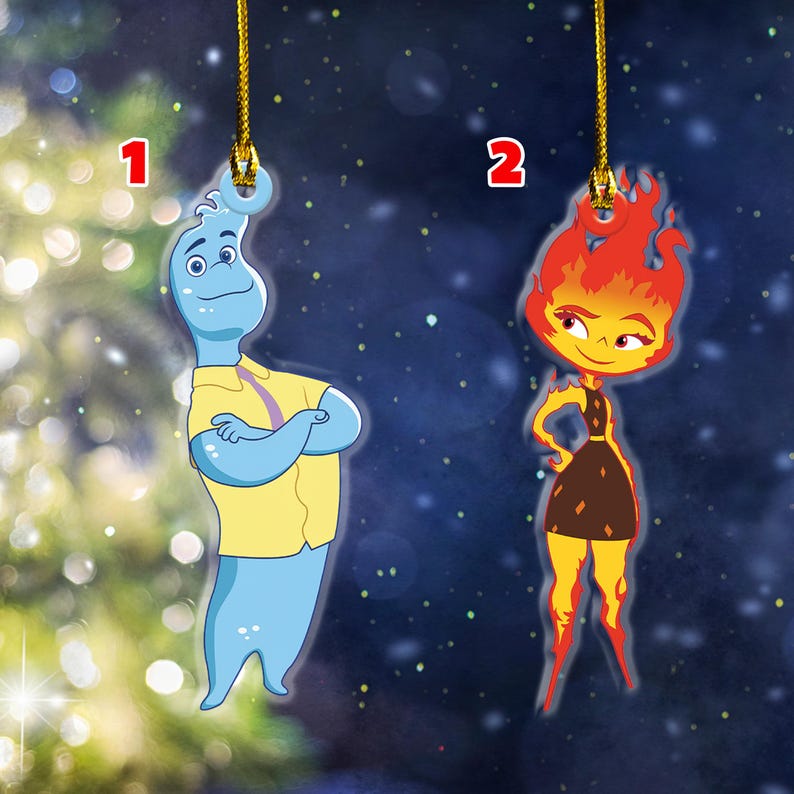 Disney Elemental Heart Pixar 2025 Ornament, Disney Elemental Christmas ...