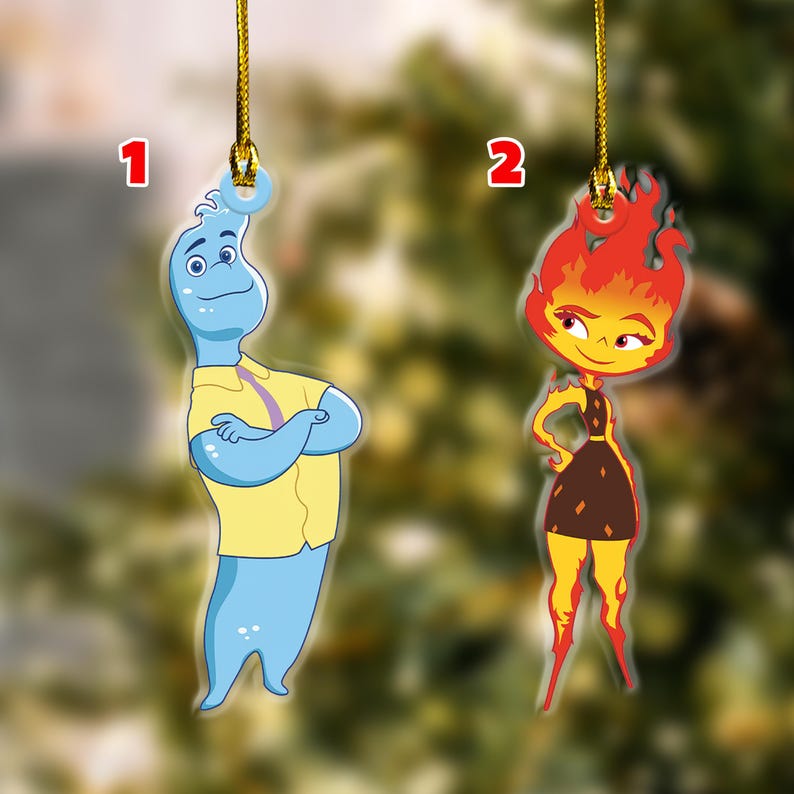 Disney Elemental Heart Pixar 2025 Ornament, Disney Elemental Christmas ...