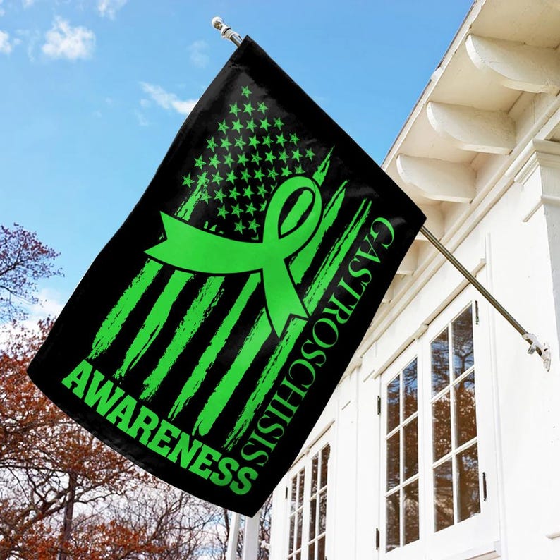 Gastroparesis Awareness Garden Flag, Green Ribbon Flag UM1W07 - Etsy