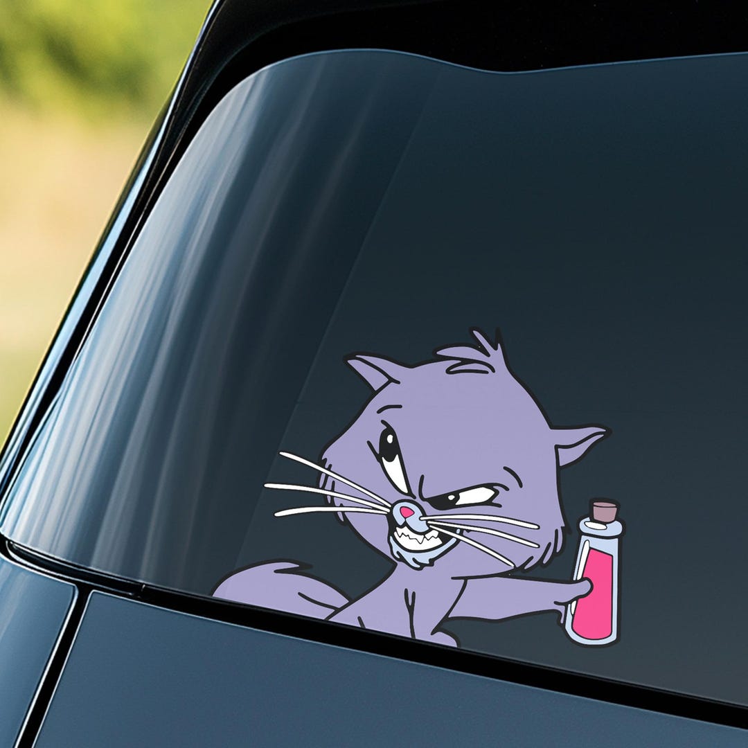 Evil Yzma Cat Peeker Sticker – Disney Villain Yzma Peeking Vinyl Decal ...