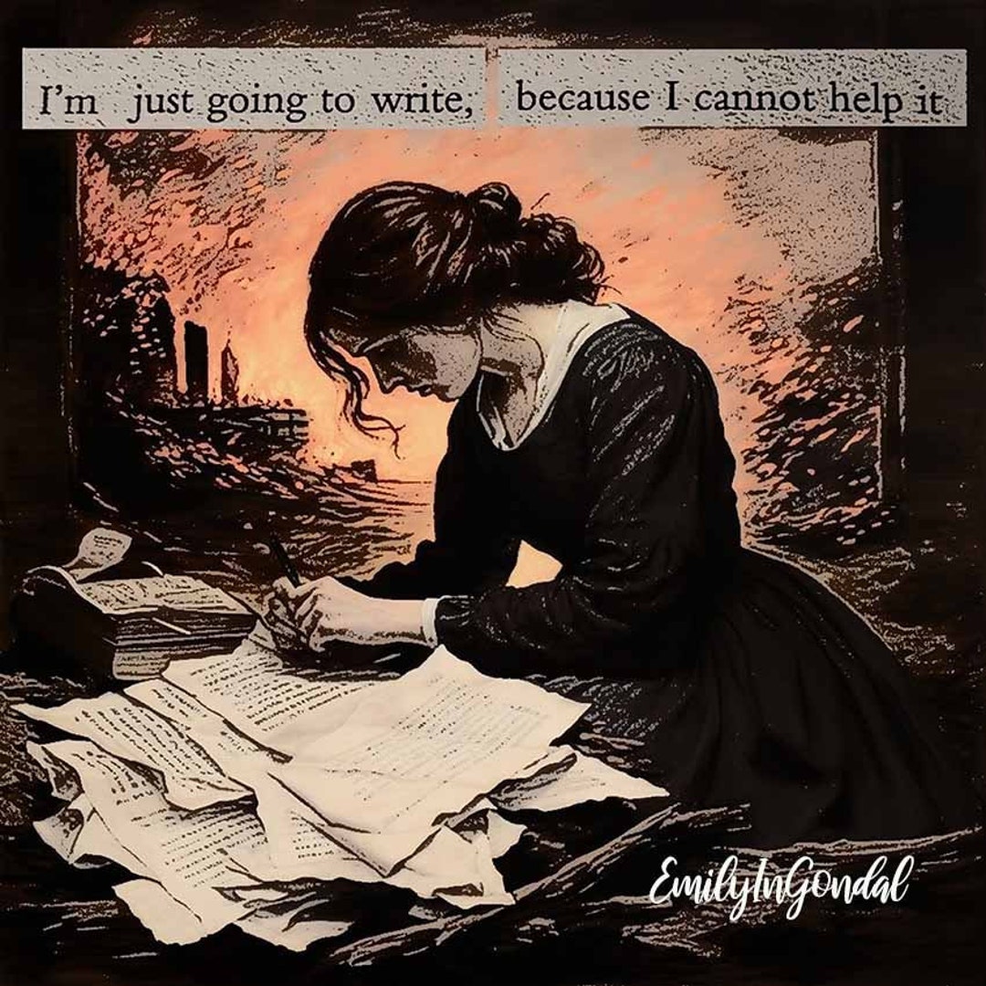 Emily Brontë Writing Artwork Print - Etsy