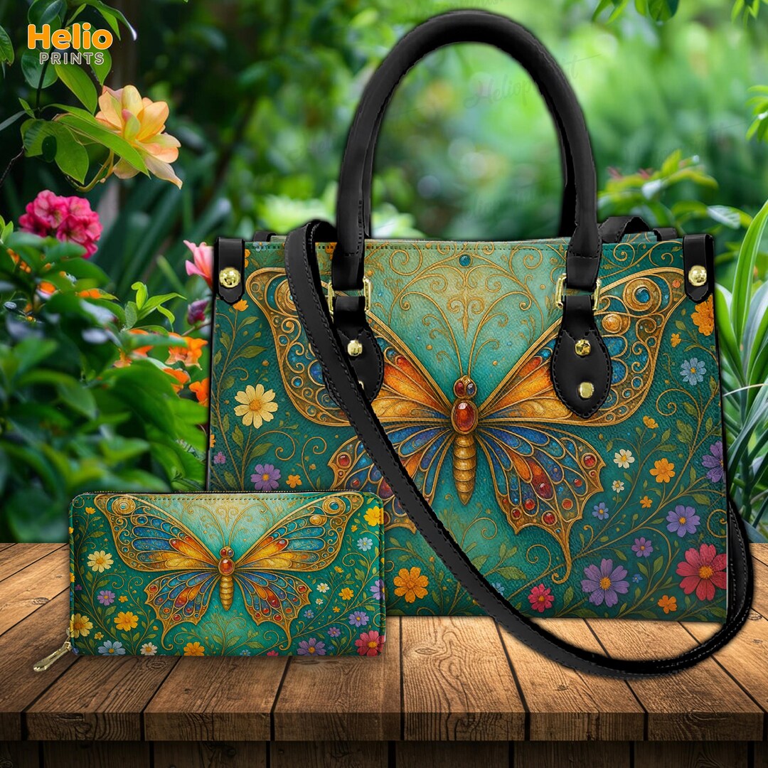 Butterfly Handbag, Butterfly Purse, Vibrant Floral Mandala Purse ...