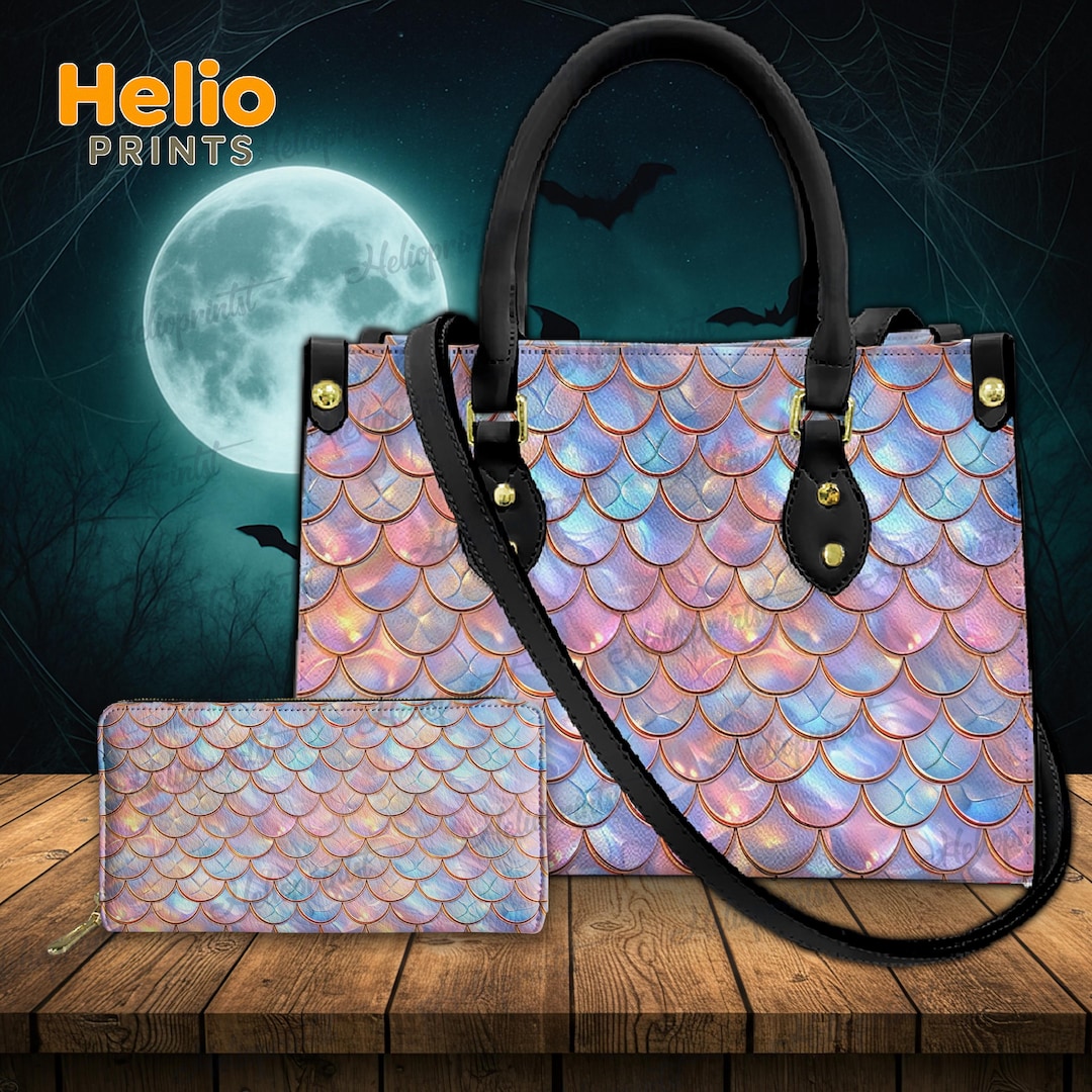 Mermaid Scale Tote Bag, Holographic Pastel Handbag, Iridescent Fish ...