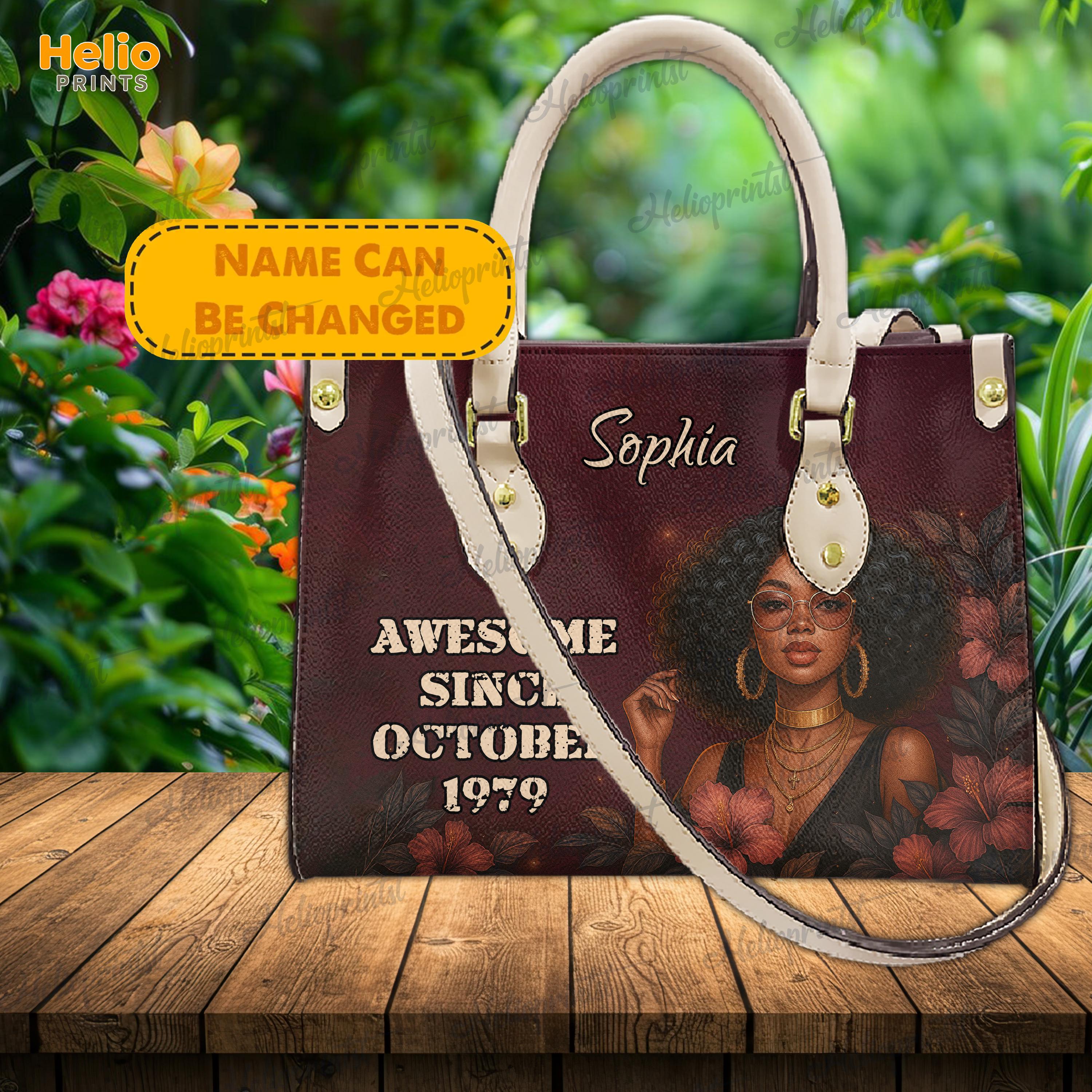 Personalized Birthday Queen Purse, Customize Handbag, Afro Woman PU ...