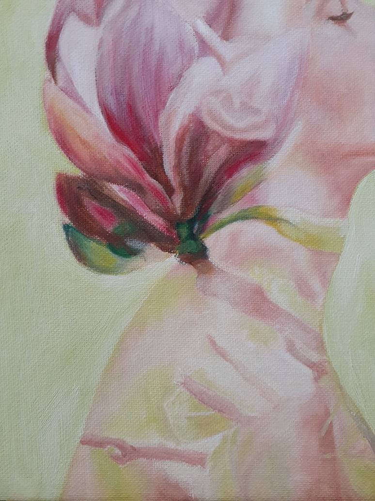 Magnolia Female Portrait Oil Painting - Etsy