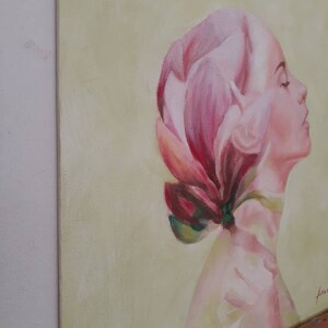 Magnolia, Female Portrait, Oil Painting - Etsy