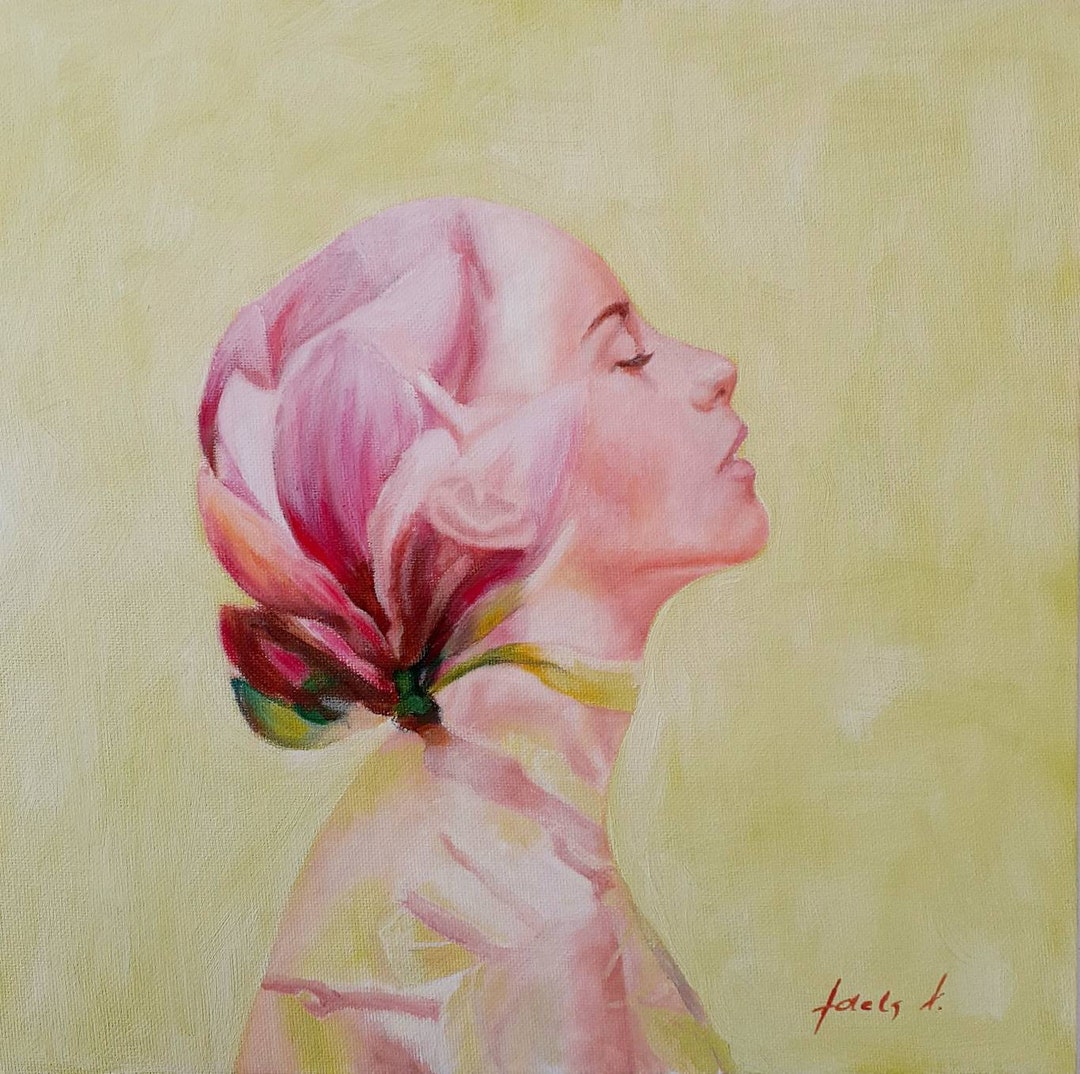 Magnolia, Female Portrait, Oil Painting - Etsy