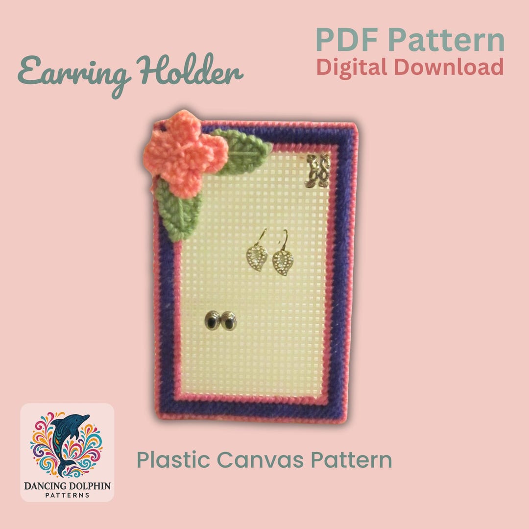 Earring Holder – Plastic Canvas Pattern PDF – Jewelry Display Frame ...