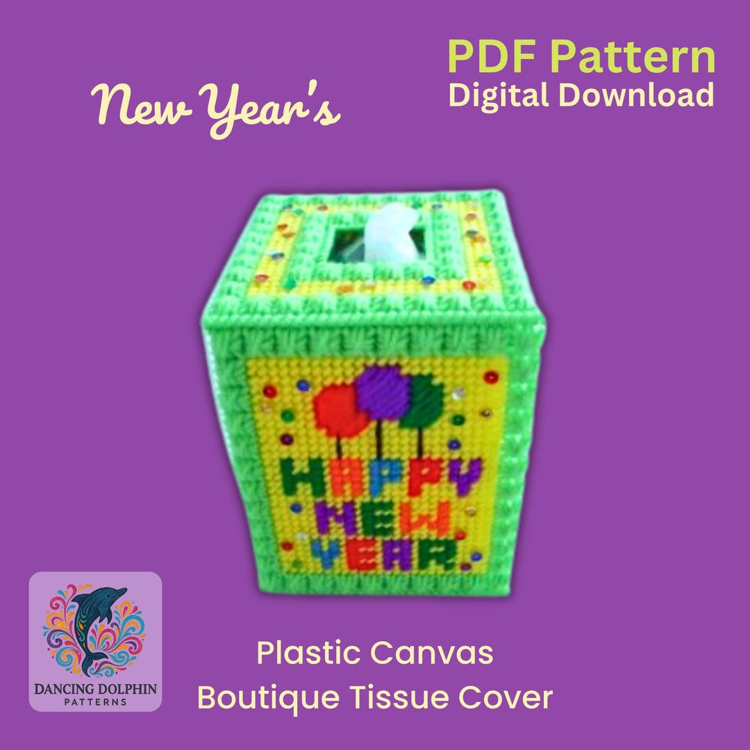 Plastic Canvas New Year Tissue Box Cover Pattern (digital Download) - Etsy