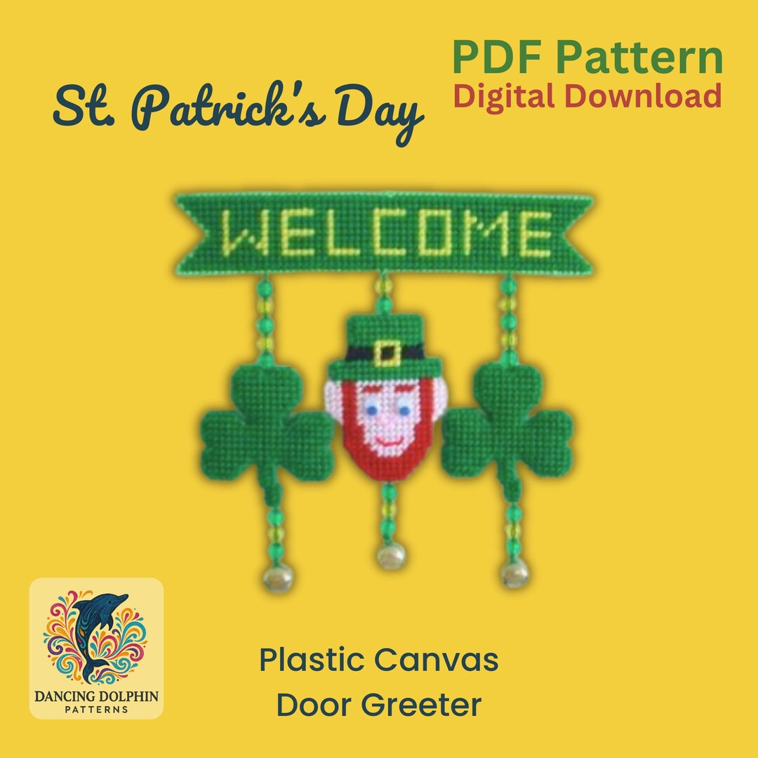 St. Patrick's Day Door Greeter Pattern: Shamrock Welcome Sign (PDF ...